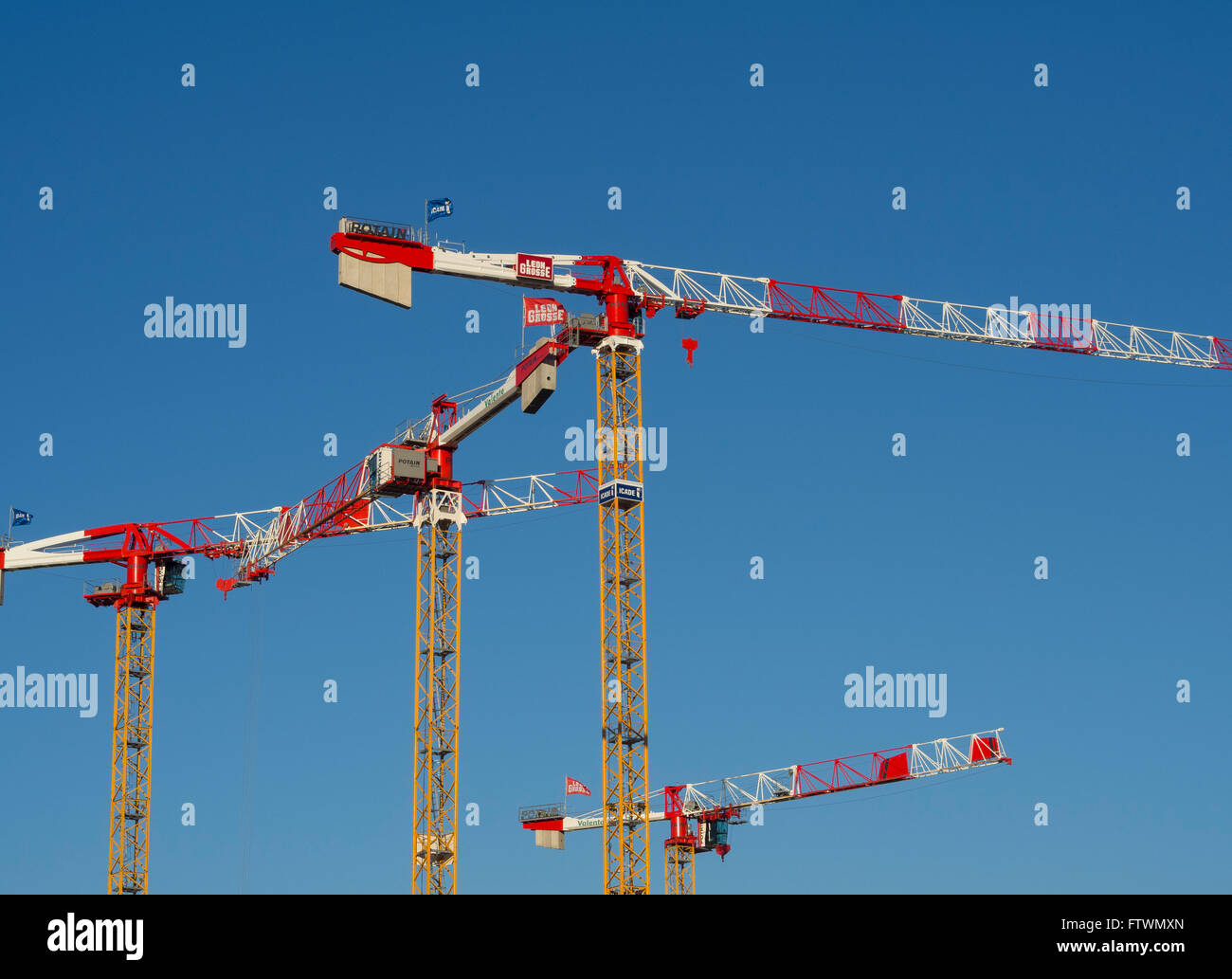 Tower cranes Potain ( Manitowok Stock Photo - Alamy