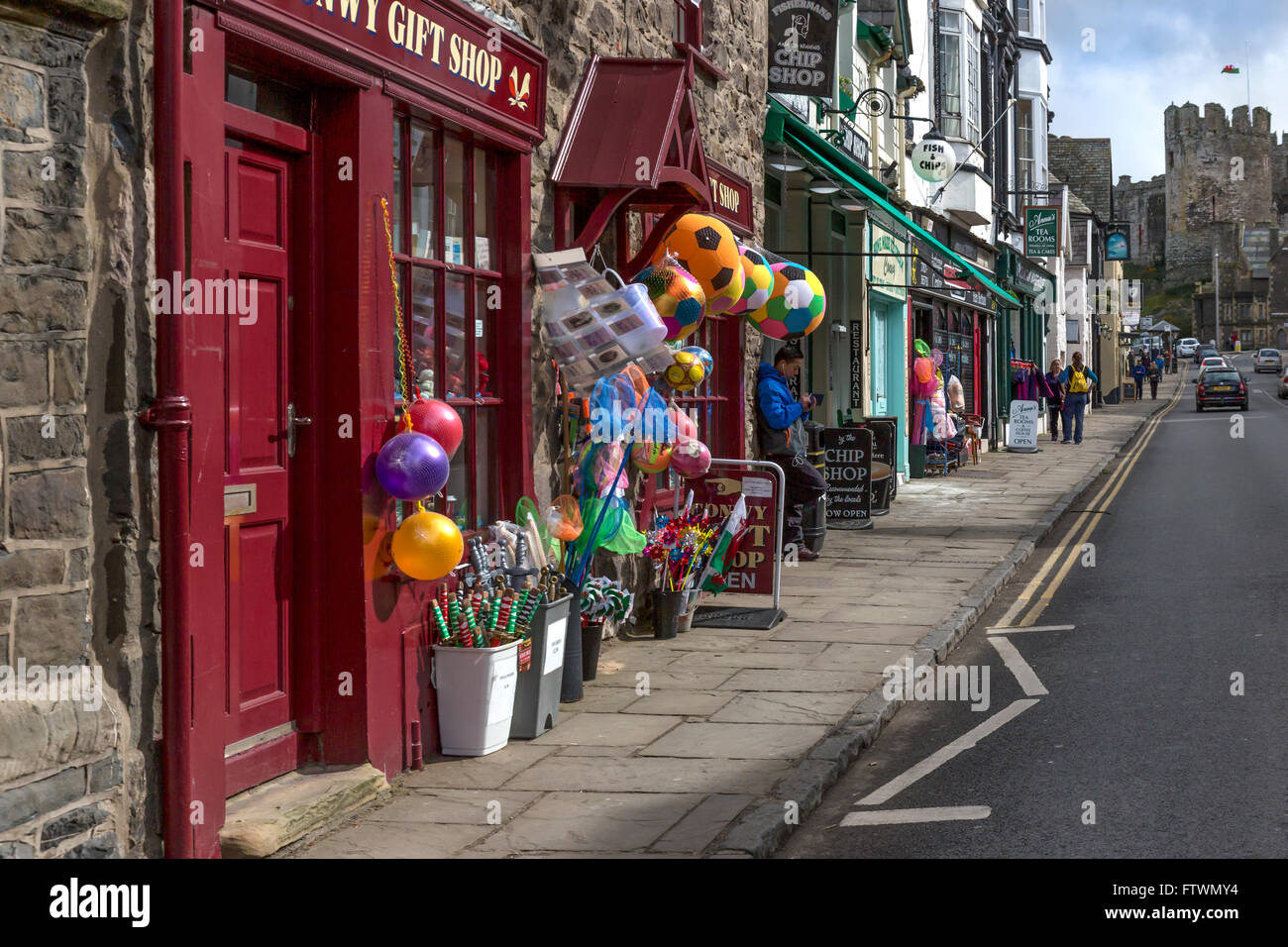 Castle Street Conwy, North Wales UK Stock Photo - Alamy
