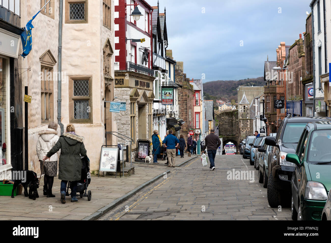 Upper Gate Street Conwy, North Wales UK Stock Photo - Alamy