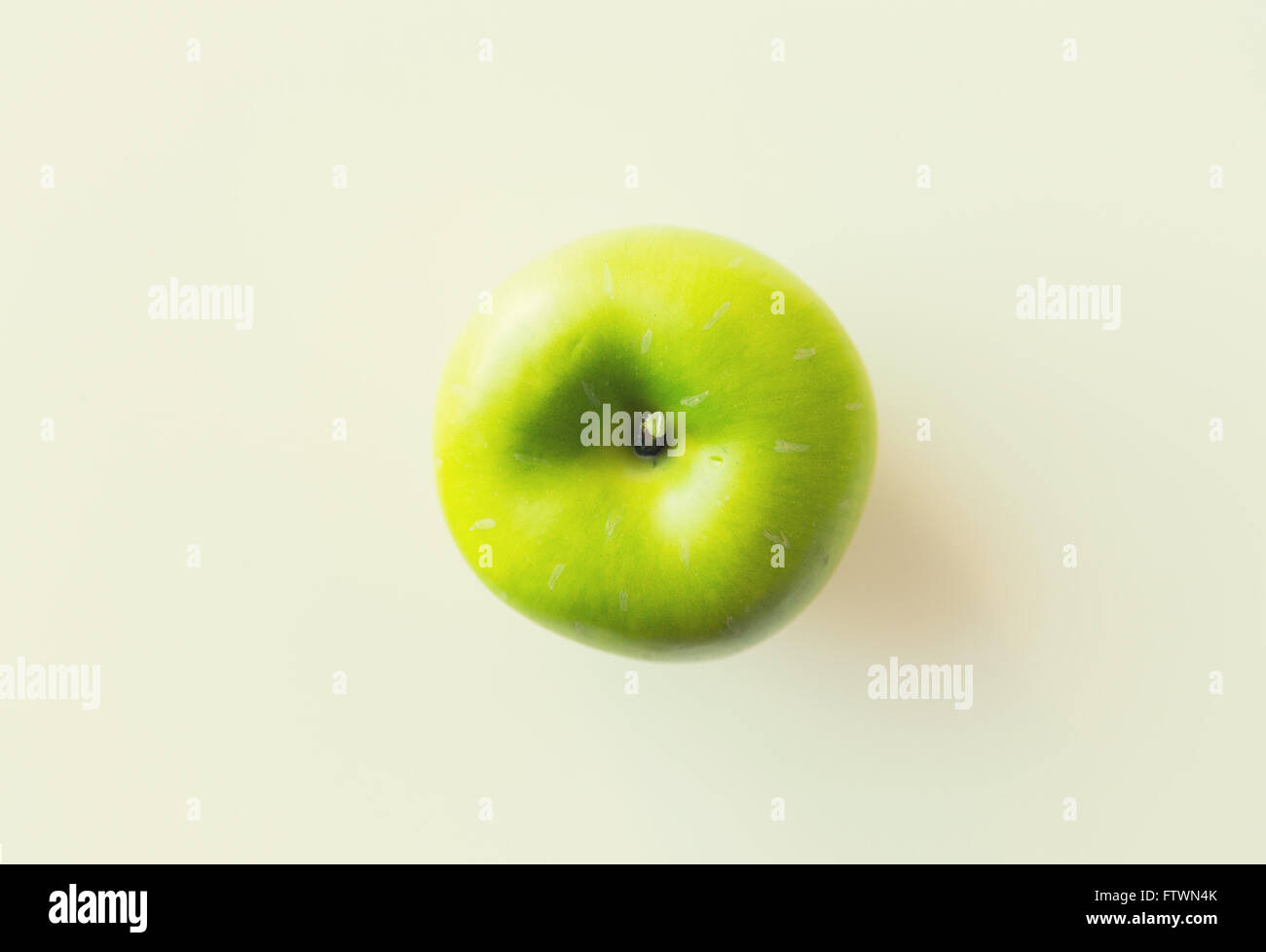 ripe green apple over white Stock Photo - Alamy