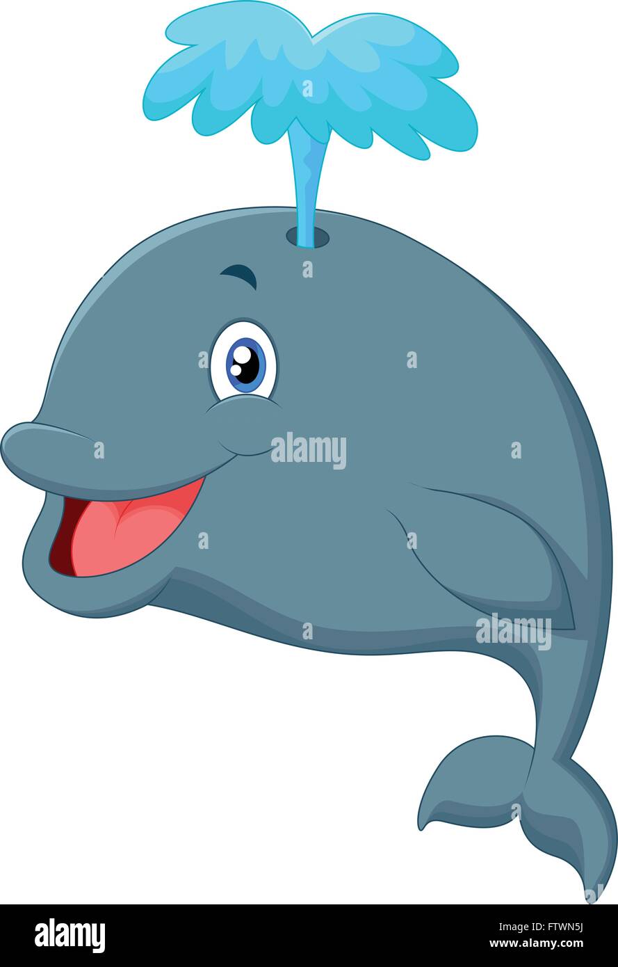 Funny cartoon whale Stock Vector Image & Art - Alamy
