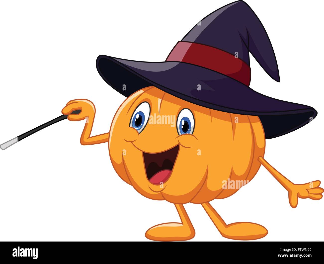 Cartoon pumpkin holding magic wand Stock Vector Image & Art - Alamy