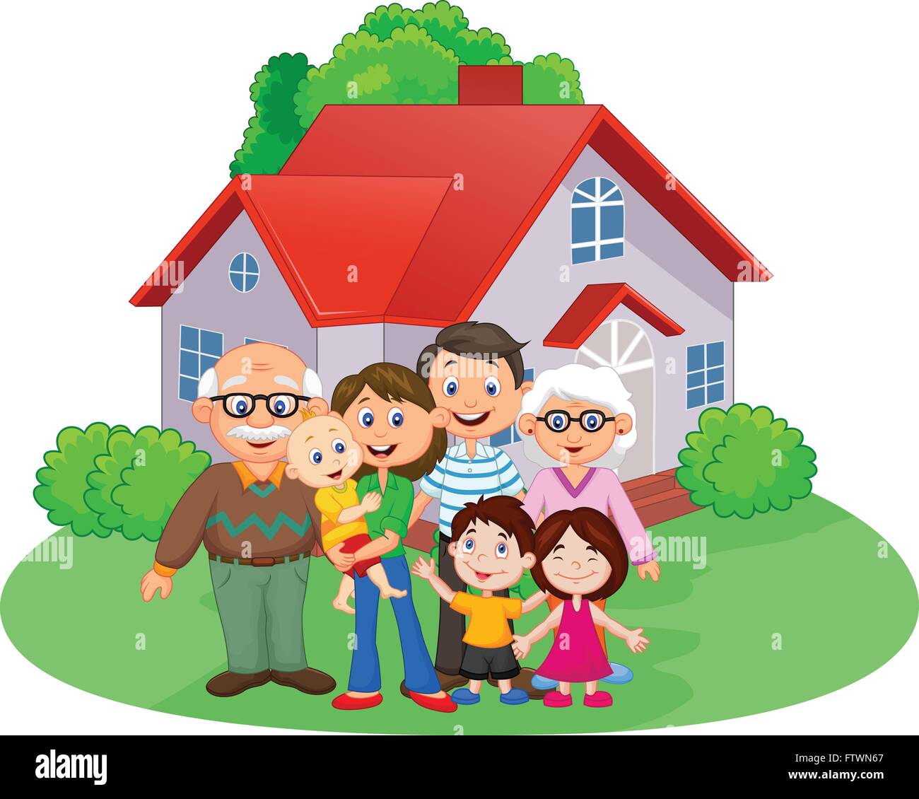Happy cartoon family Stock Vector Image & Art - Alamy