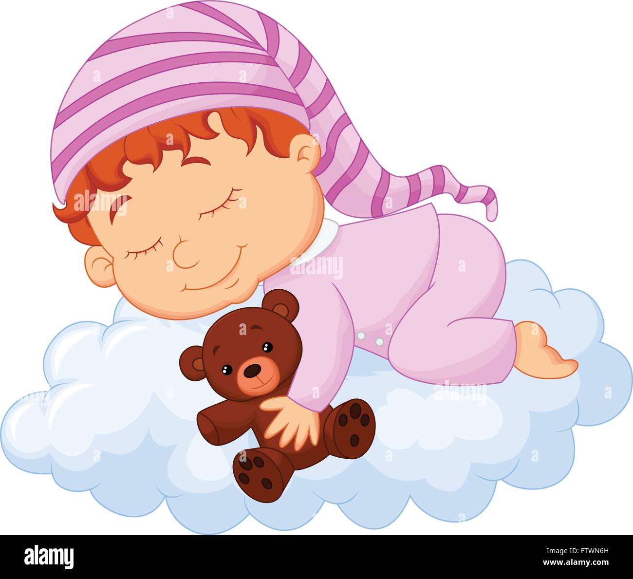 Baby girl sleeping on Stock Vector Images - Alamy