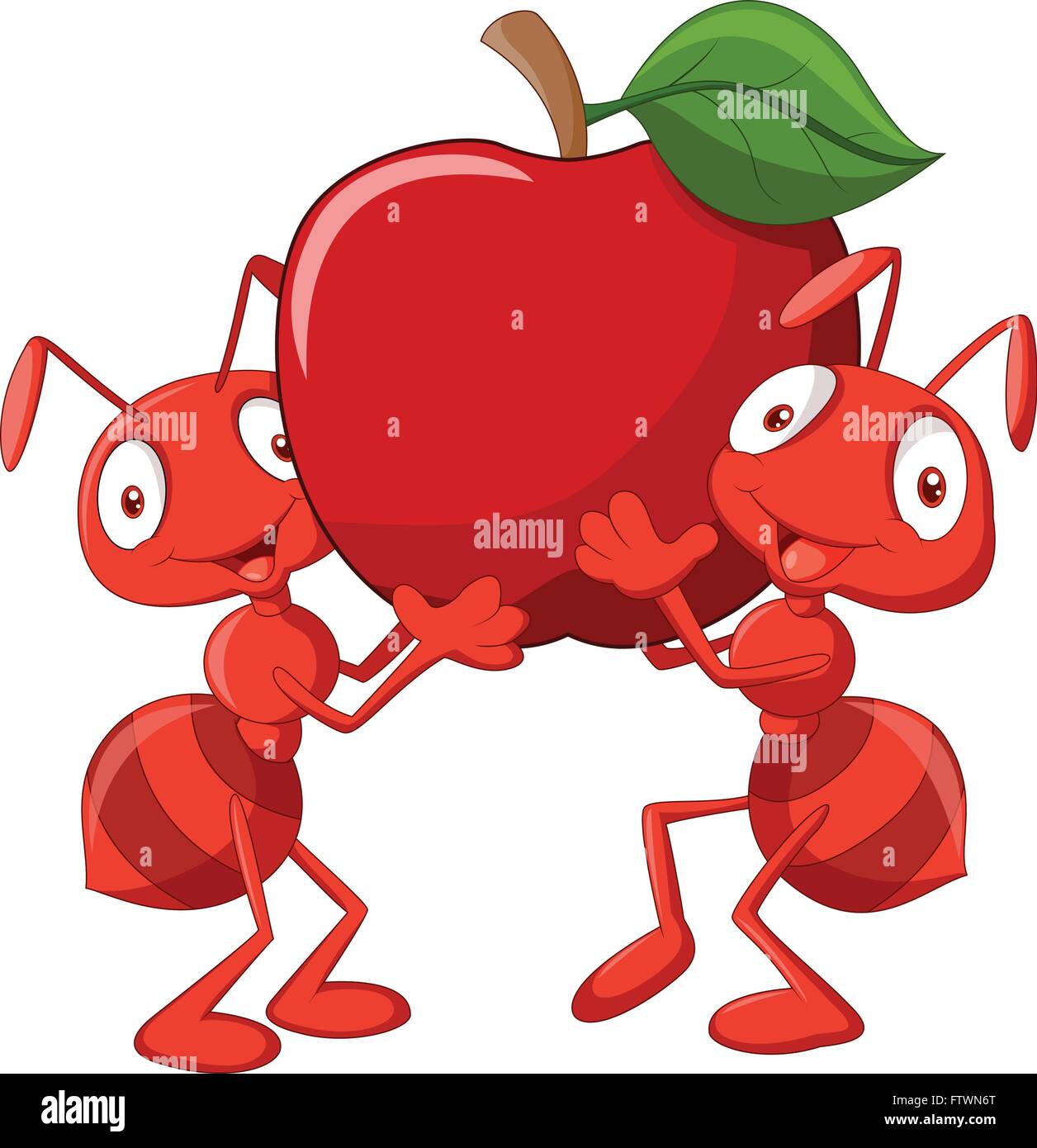 Two ants holding red apple Stock Vector Image & Art - Alamy