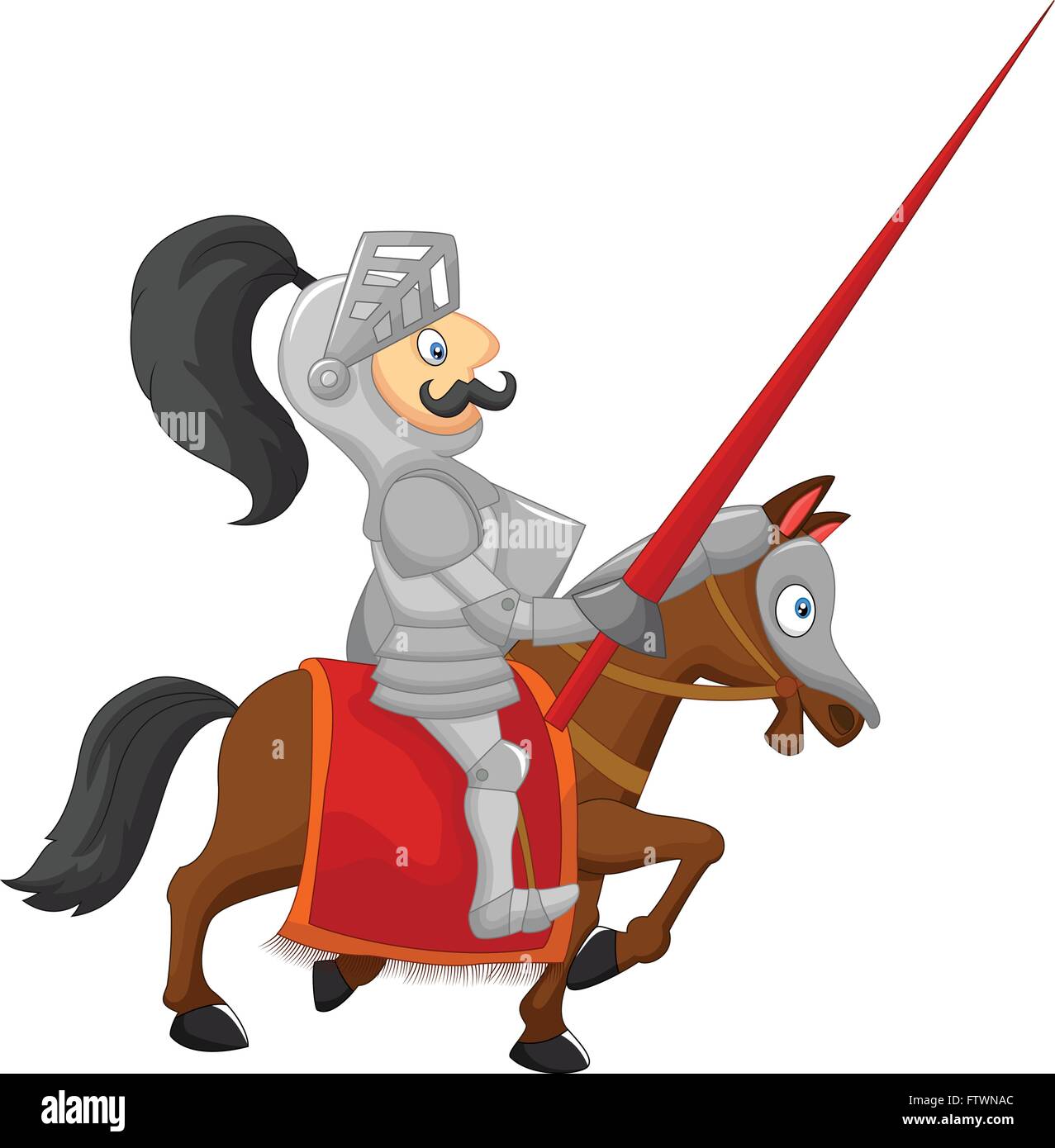 Cartoon Knights On Horses