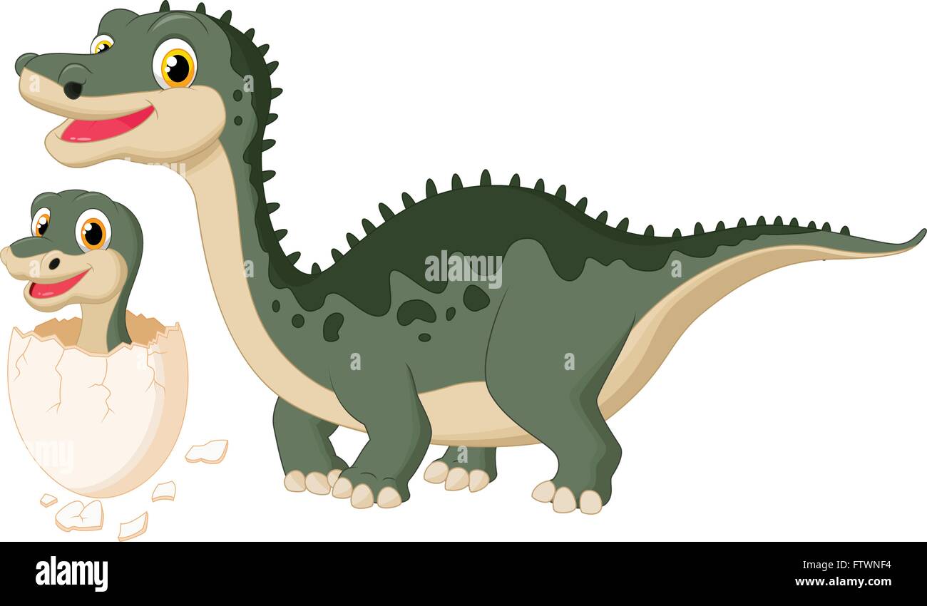 Mother dinosaur with baby hatching Stock Vector Image & Art - Alamy