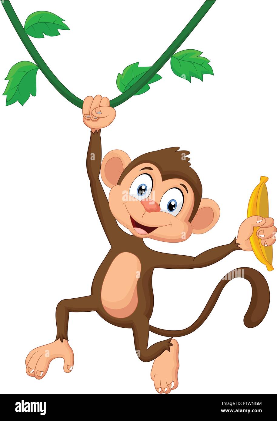 Cartoon monkey hanging Stock Vector Image & Art - Alamy