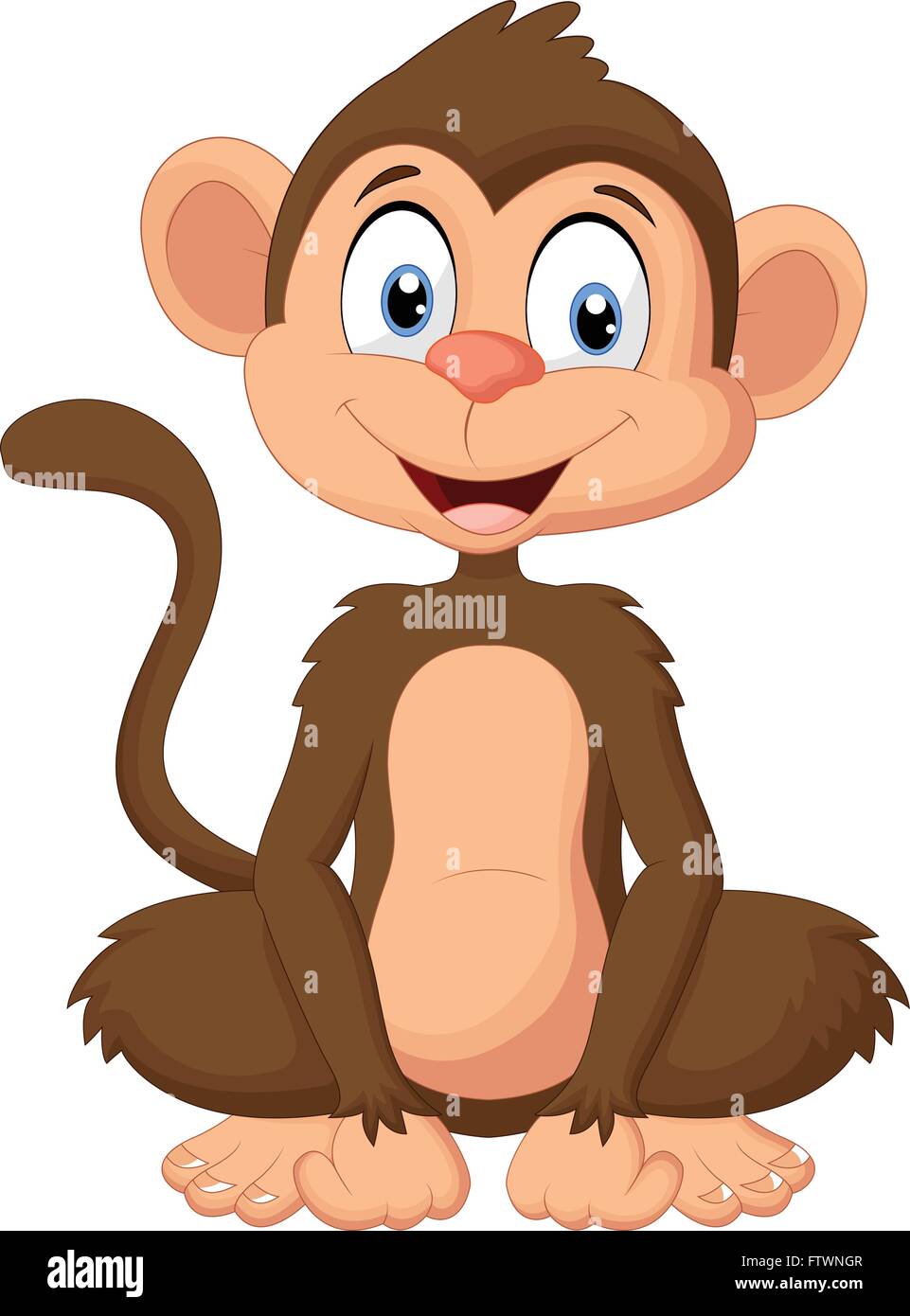 Cartoon monkey sitting Stock Vector Image & Art - Alamy