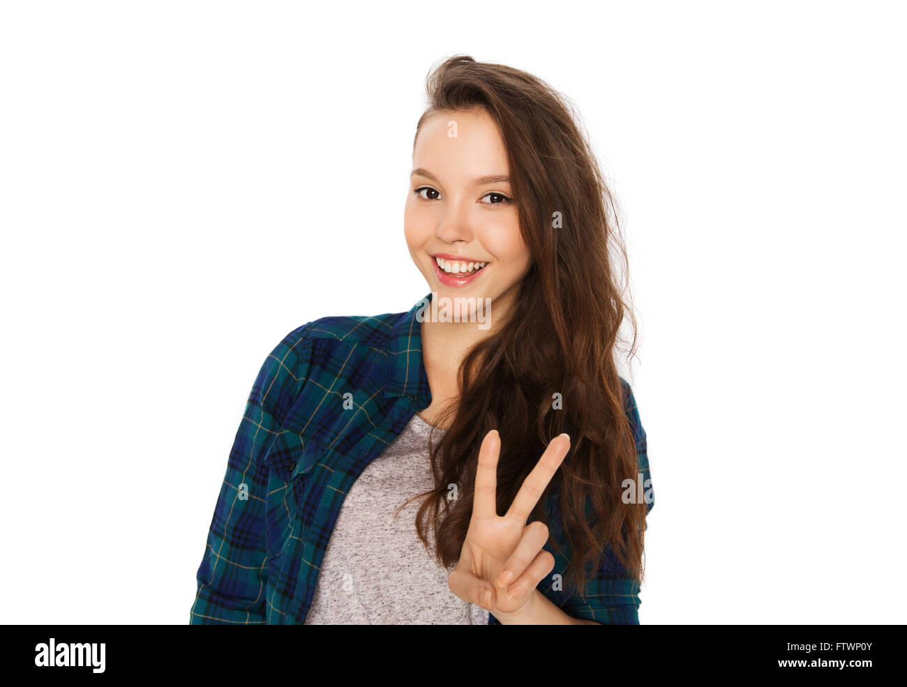 Peace sign girl hi-res stock photography and images - Alamy