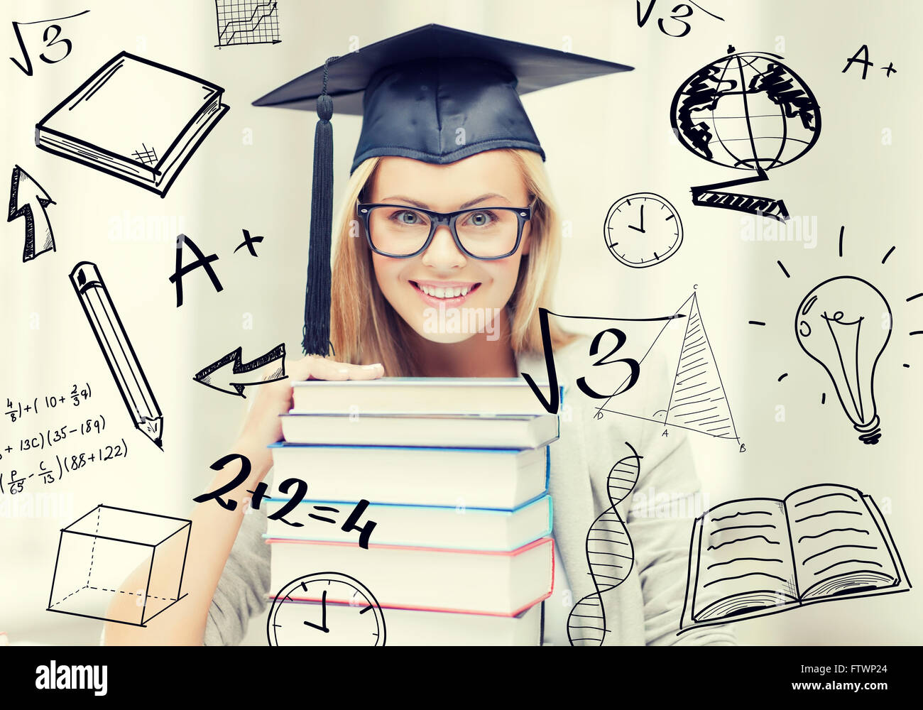 student in graduation cap Stock Photo - Alamy