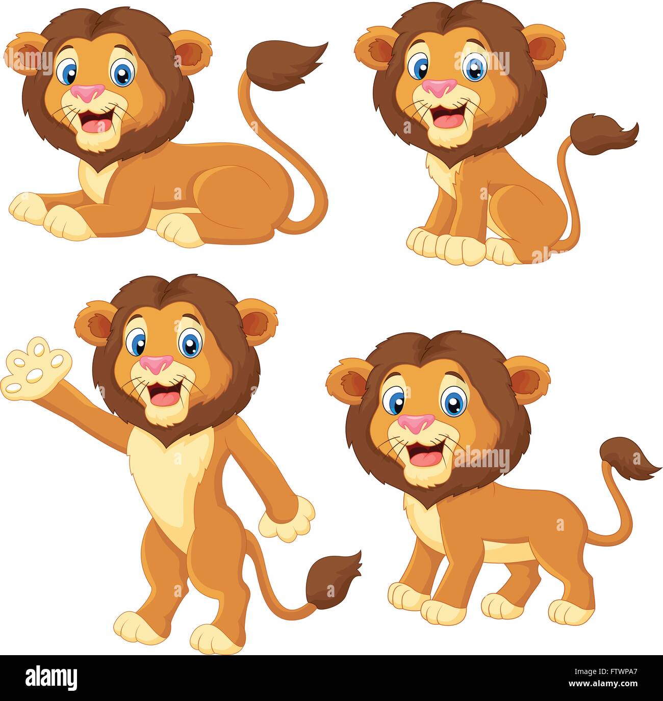Cartoon lion collection set Stock Vector Image & Art - Alamy