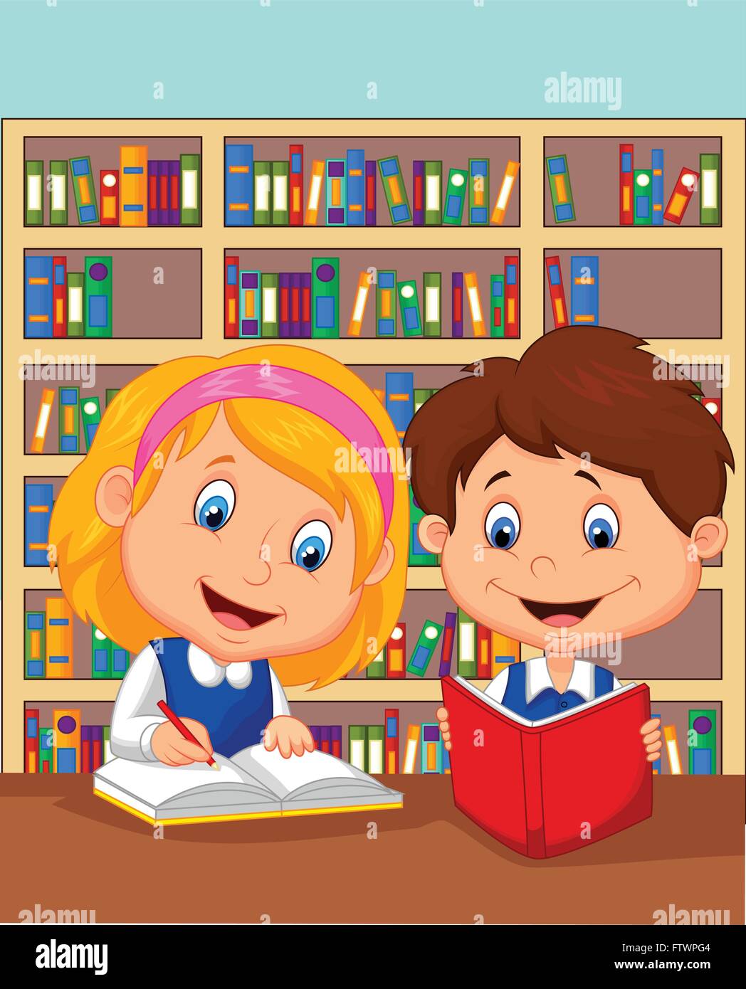 Boy and girl study together Stock Vector Image & Art - Alamy