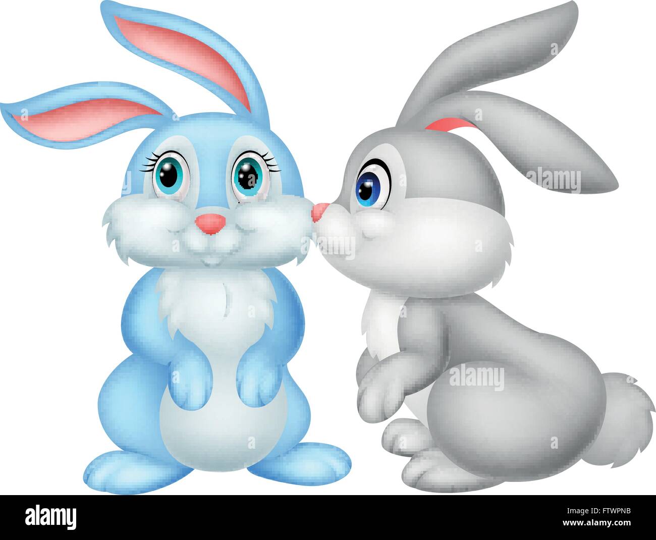 Cute rabbit kissing Stock Vector Image & Art - Alamy