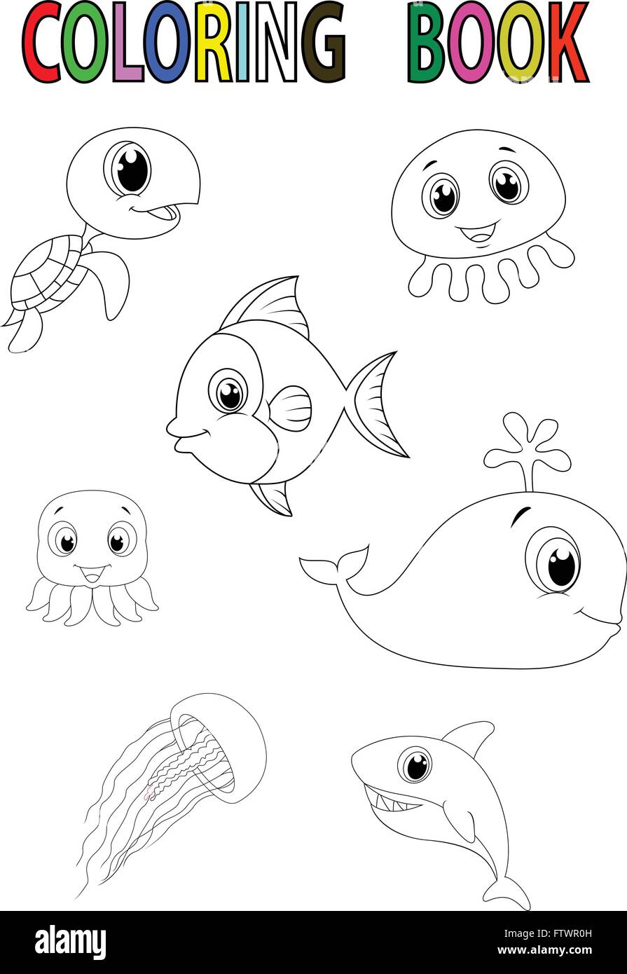 Cartoon fish coloring book Stock Vector Image & Art - Alamy