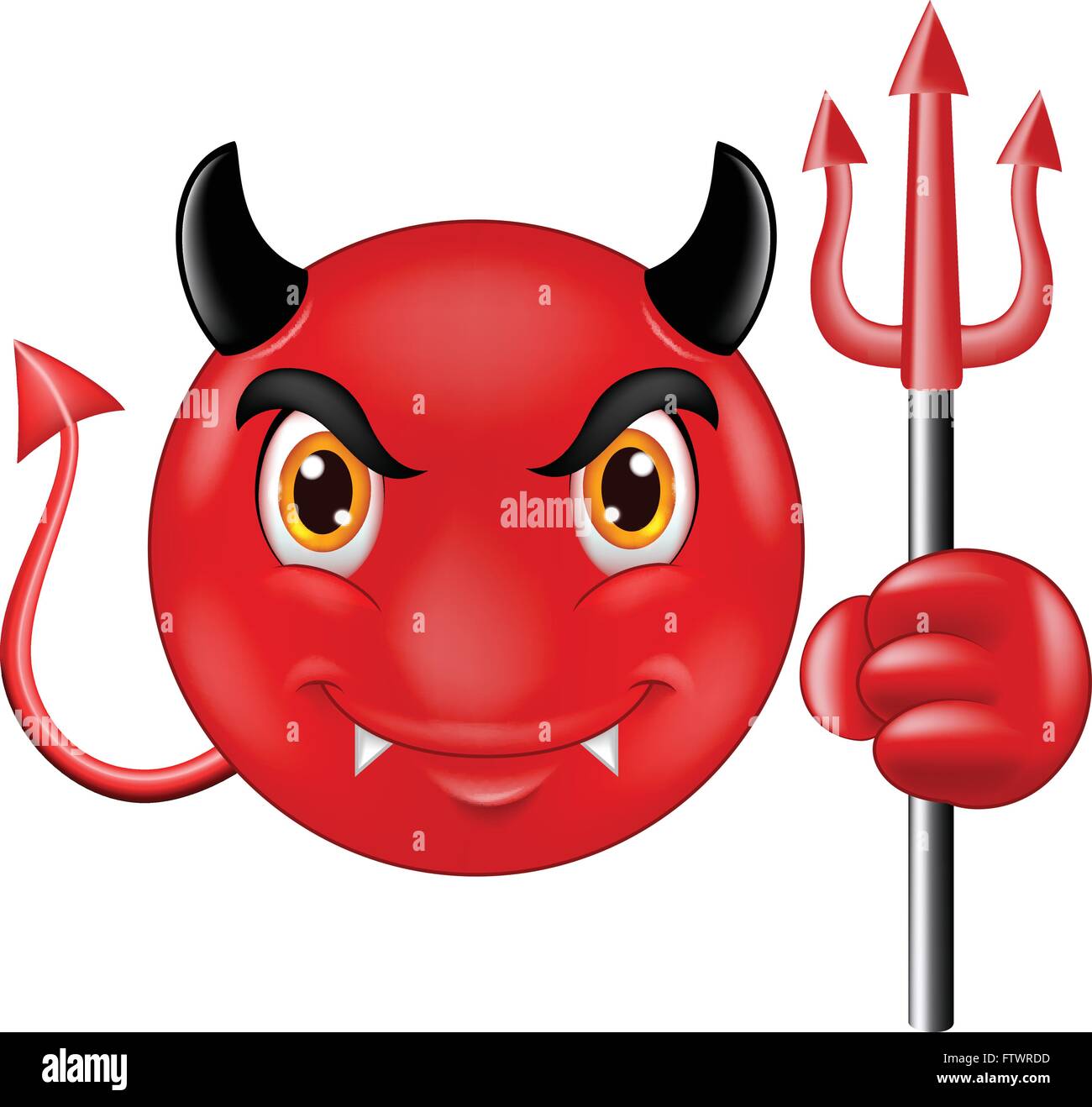 Cartoon devil pitchfork Cut Out Stock Images & Pictures - Alamy