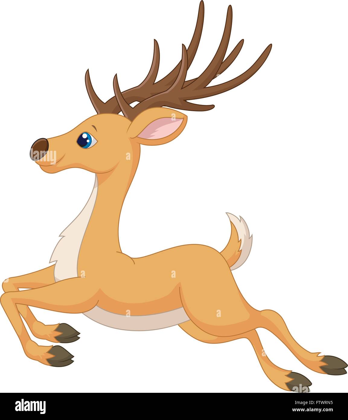 Cute deer cartoon running Stock Vector Image & Art - Alamy