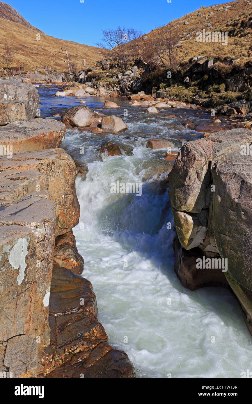 Waterfall in Glen Etive near Glencoe Scotland Stock Photo - Alamy