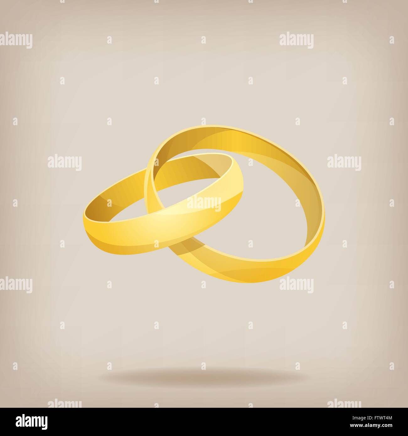 Pair of gold wedding rings. Vector illustration Stock Vector Image ...