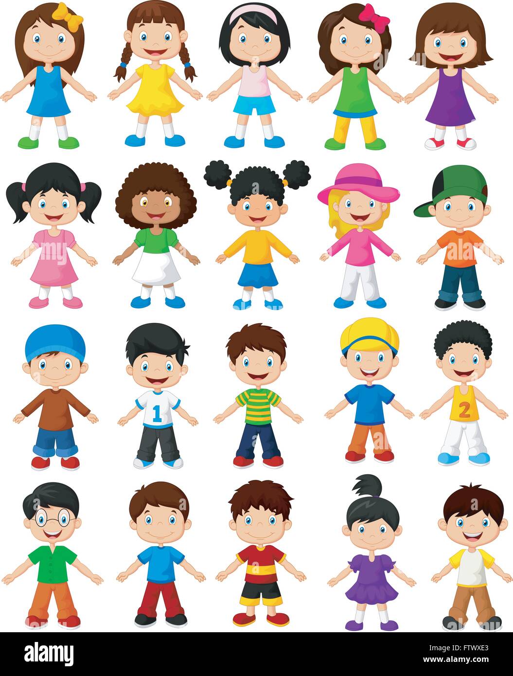 Happy children collection set Stock Vector Image & Art - Alamy