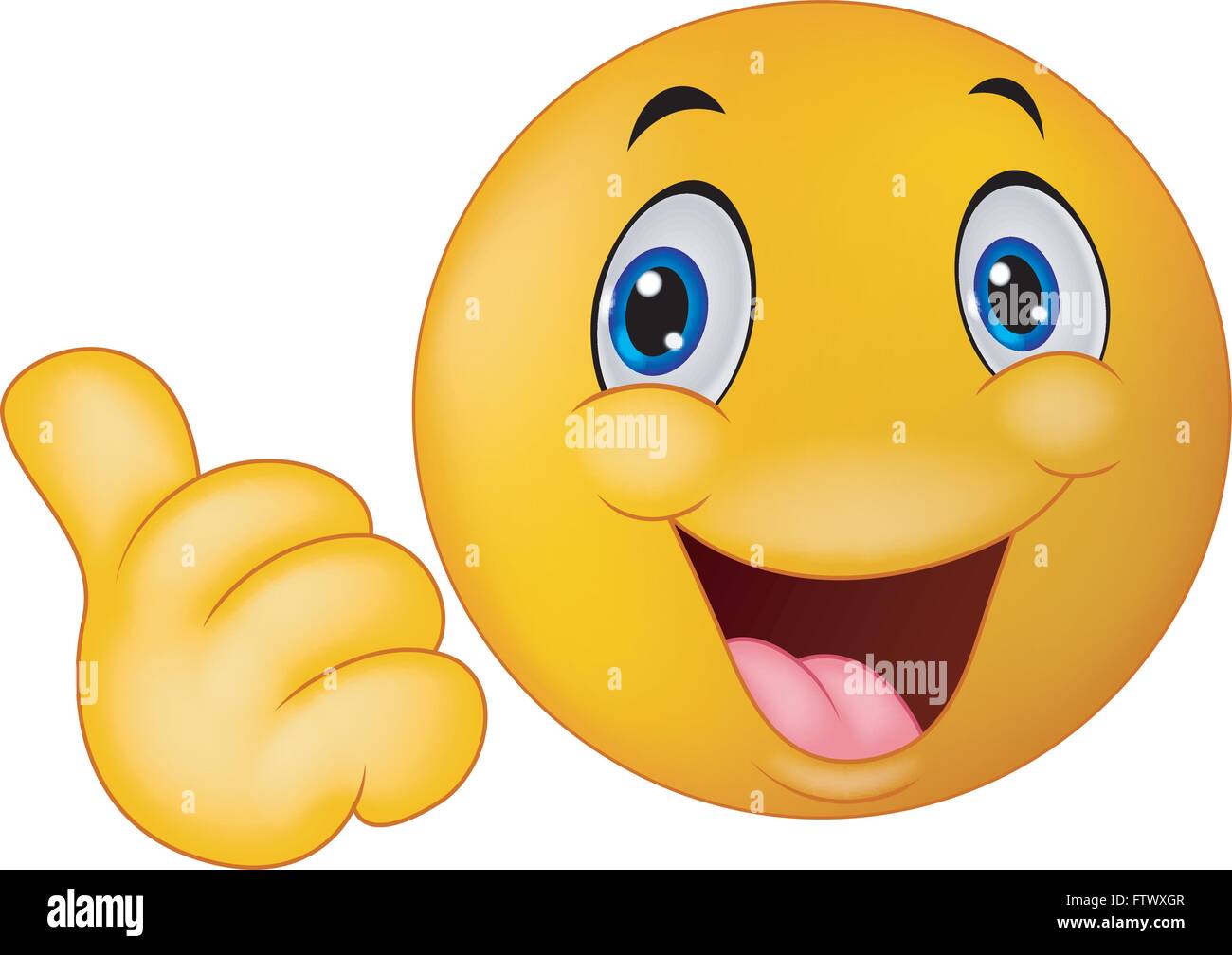Happy emoticon giving thumb up hi-res stock photography and images - Alamy
