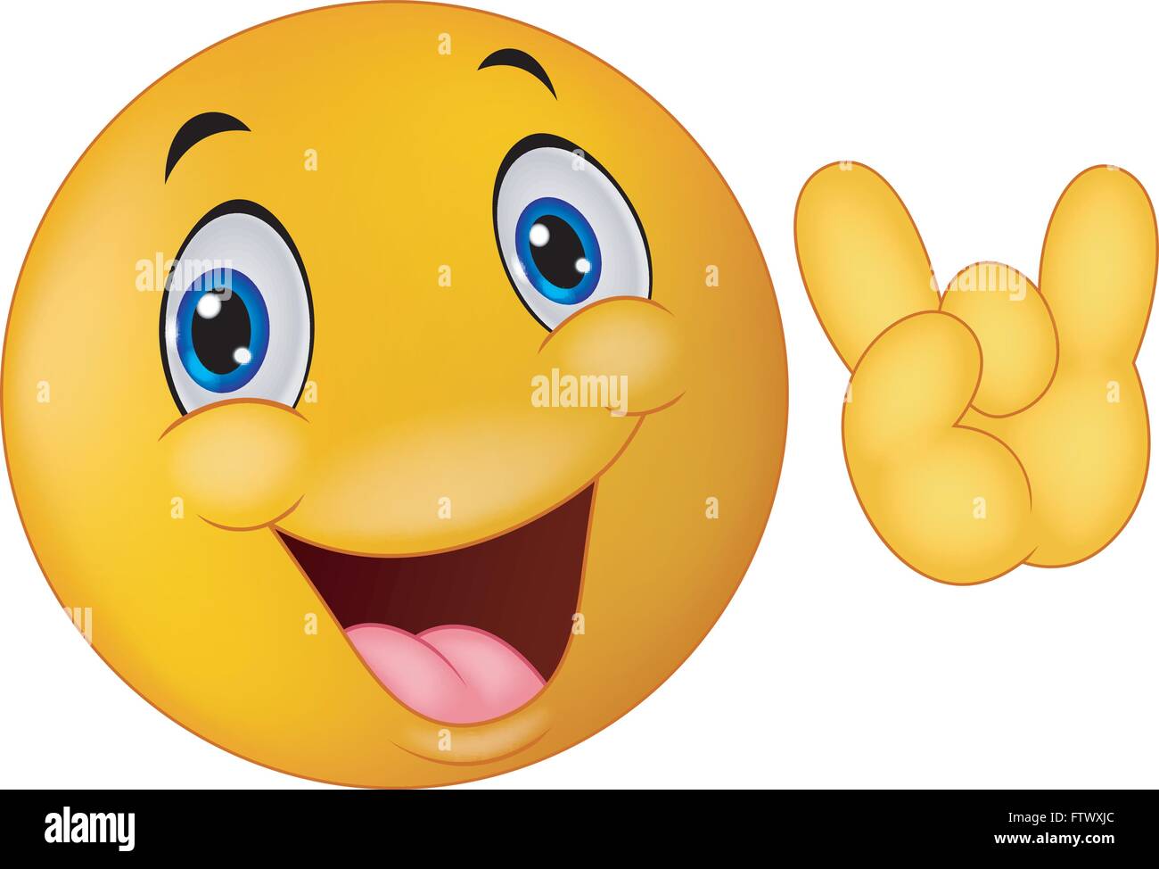 Emoticon smiley giving hand sign Stock Vector Image & Art - Alamy