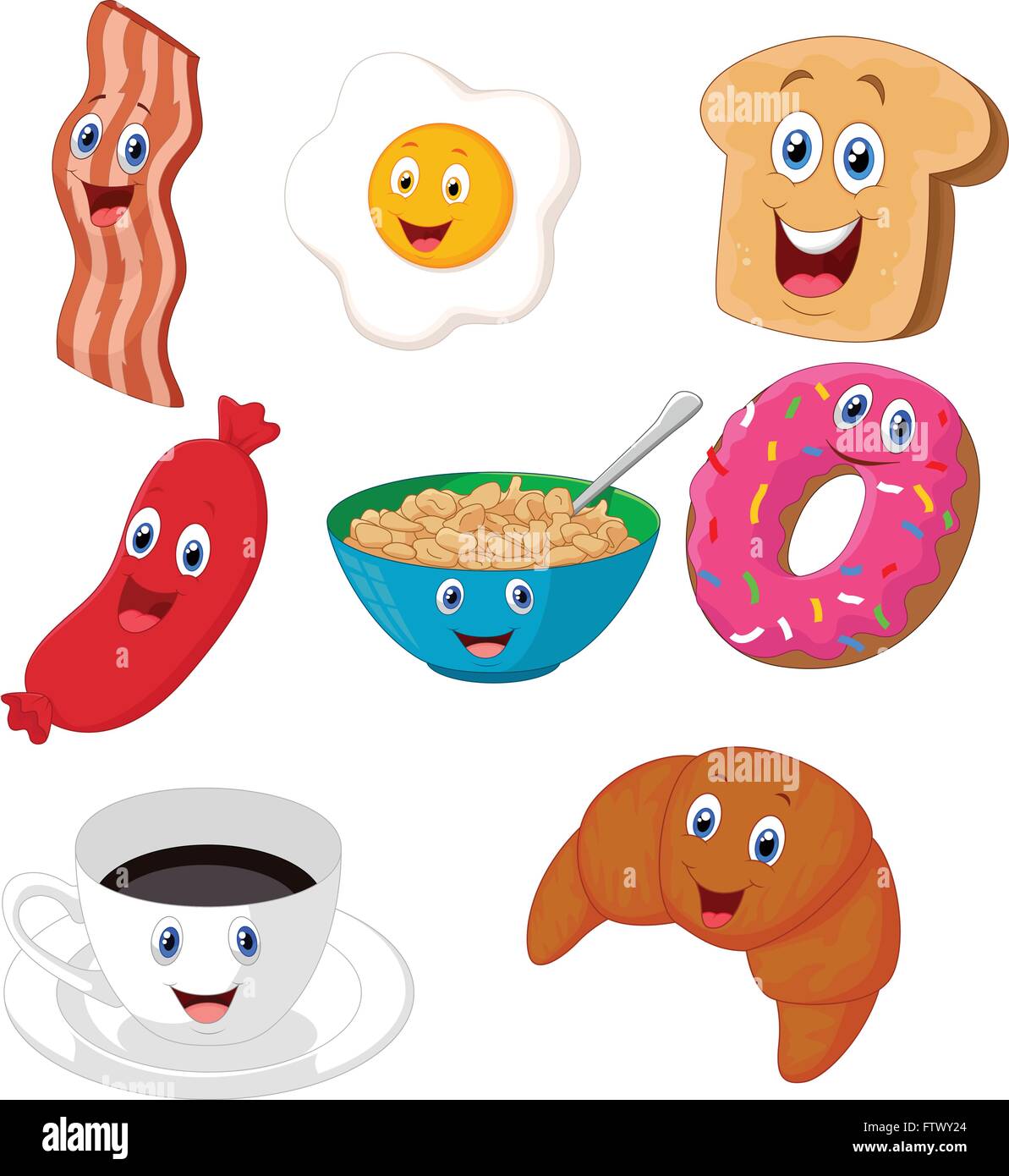 Breakfast cartoon collection Stock Vector Image & Art - Alamy
