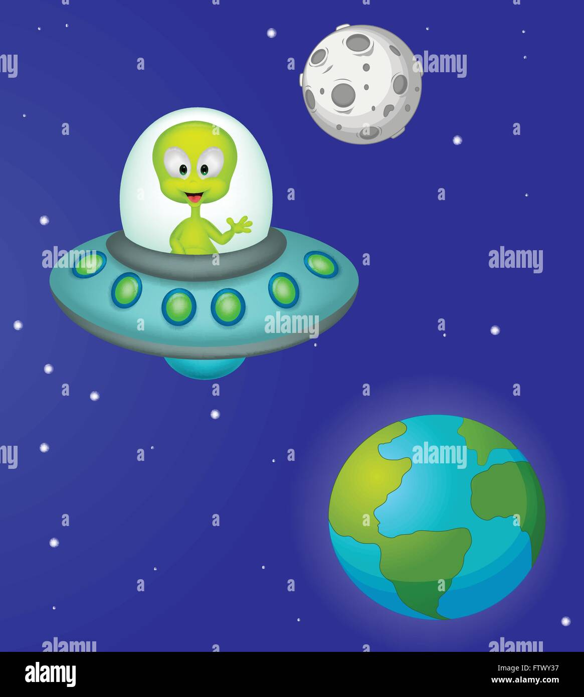 Cartoon Aliens In Space