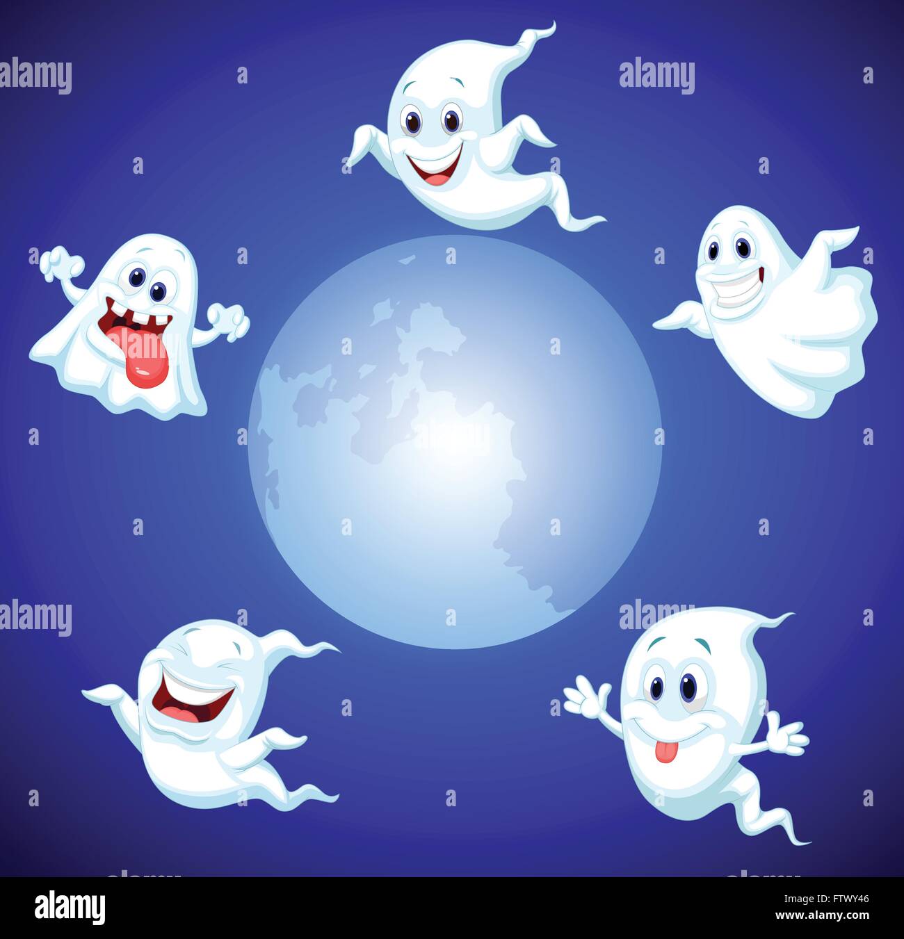 Halloween ghost cartoon Stock Vector Image & Art - Alamy