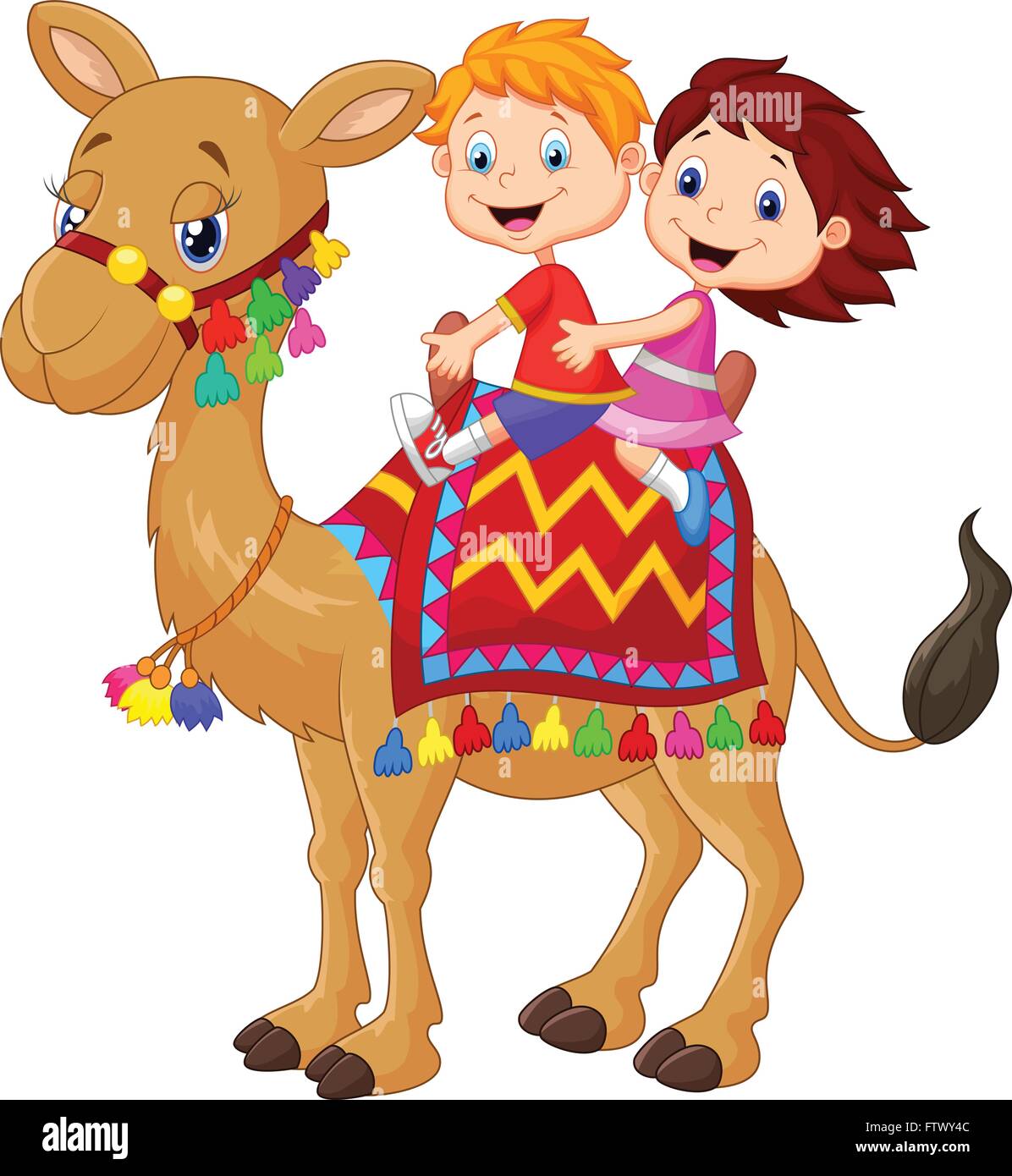 Little kid riding decorated camel Stock Vector Image & Art - Alamy