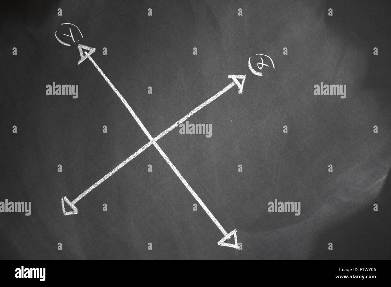 Studying mathematics on a blackboard Stock Photo - Alamy