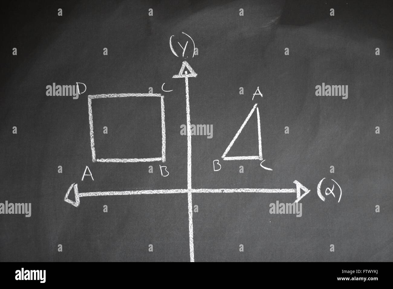 Studying mathematics on a blackboard Stock Photo - Alamy