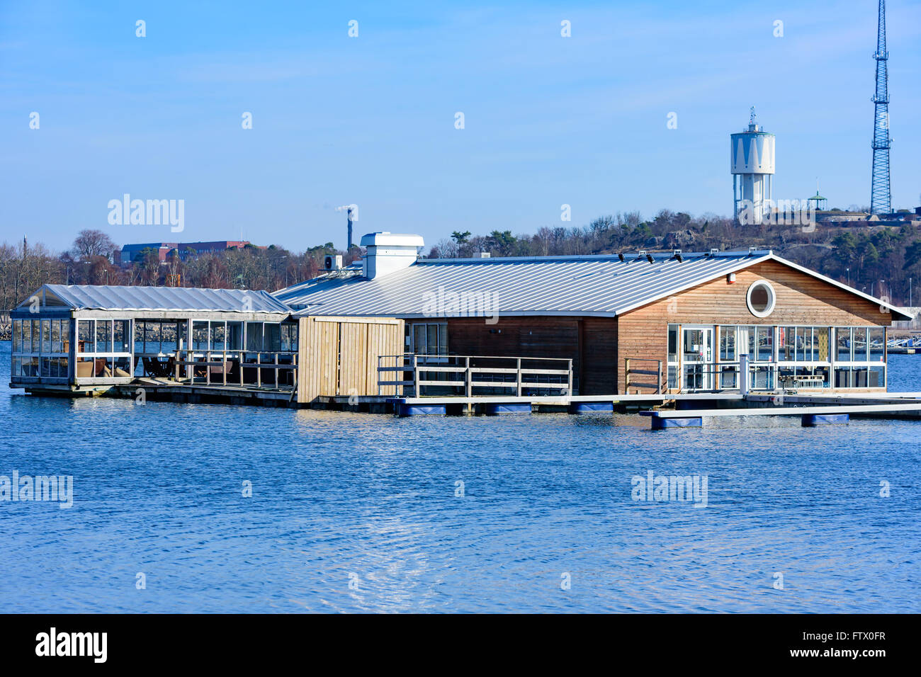 Karlskrona, Sweden - March 27, 2016: A floating restaurant without any ...