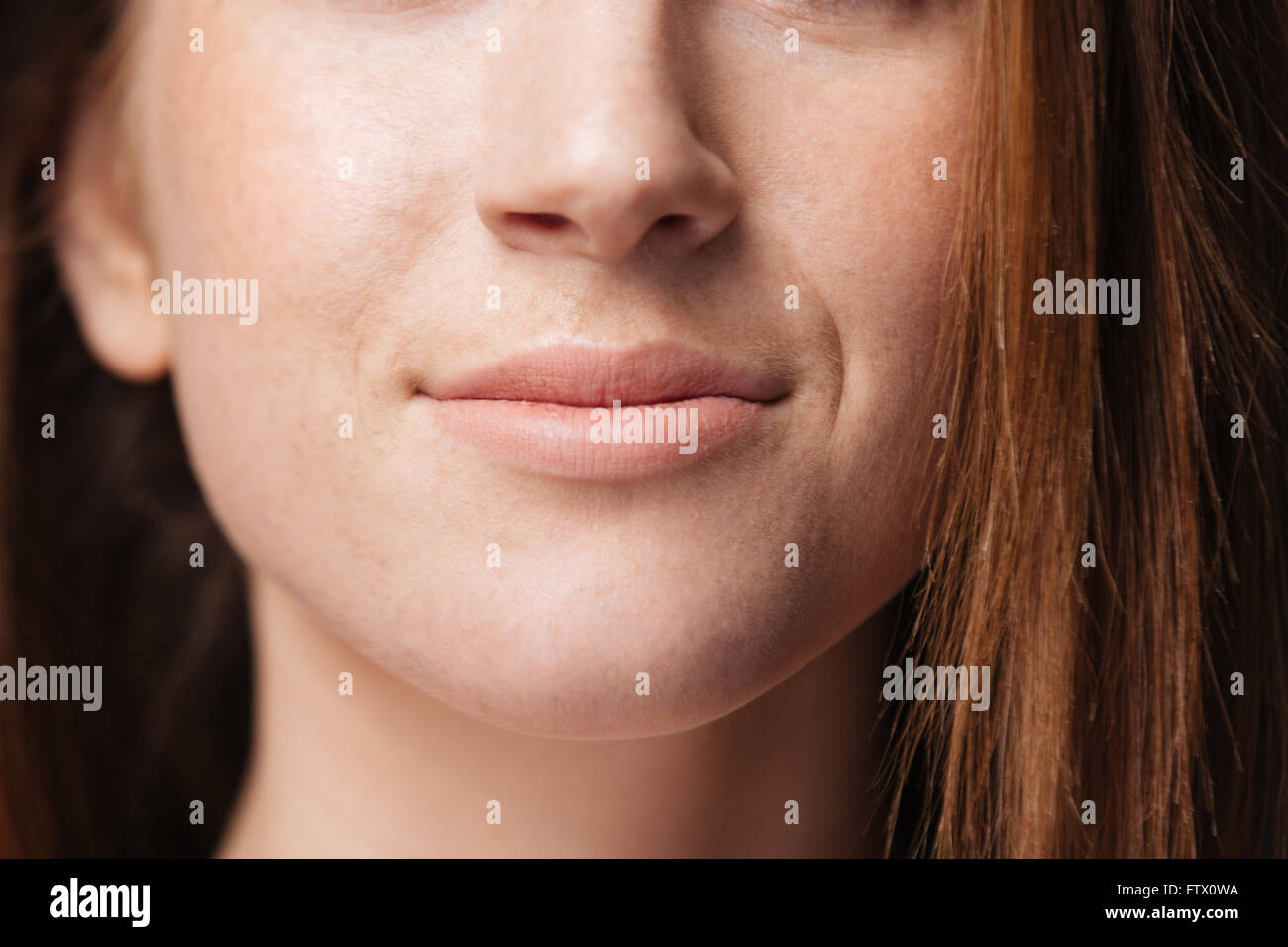 Cropped image of female face Stock Photo - Alamy