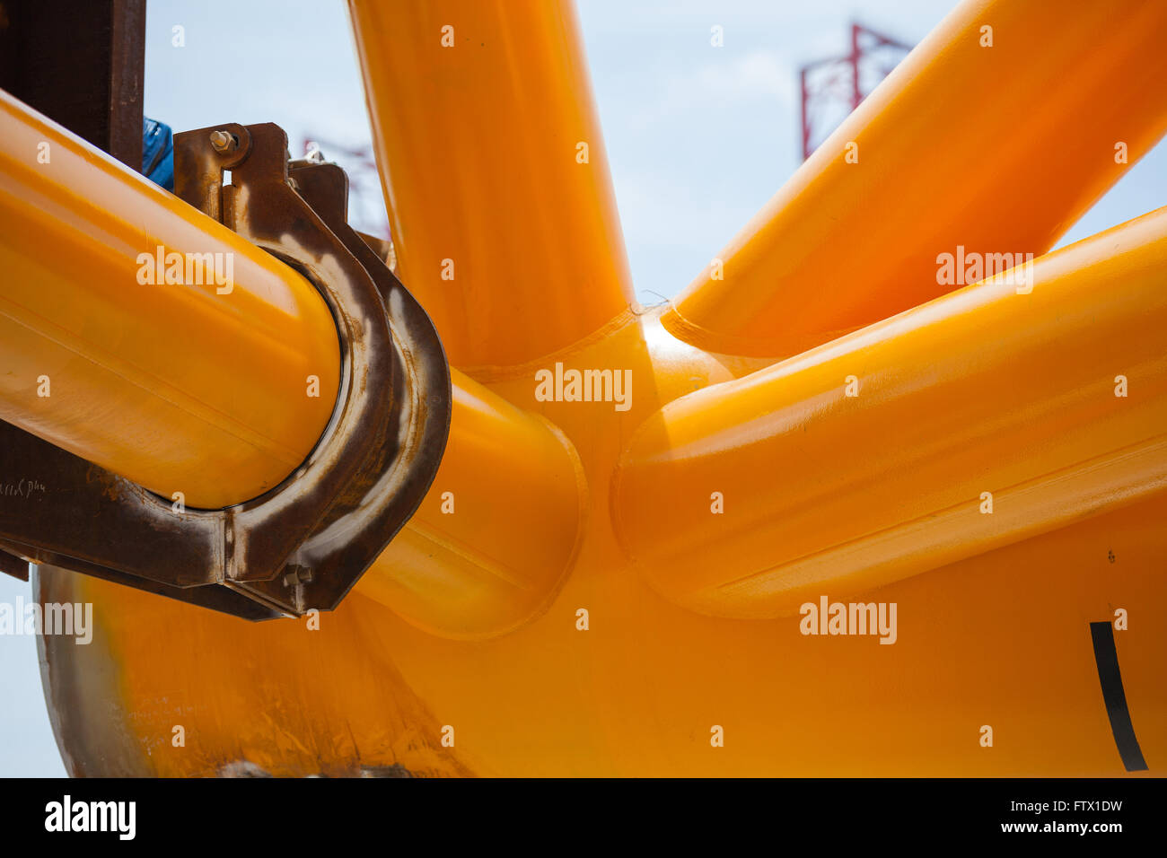 Closeup of oil rig pile structure Stock Photo - Alamy