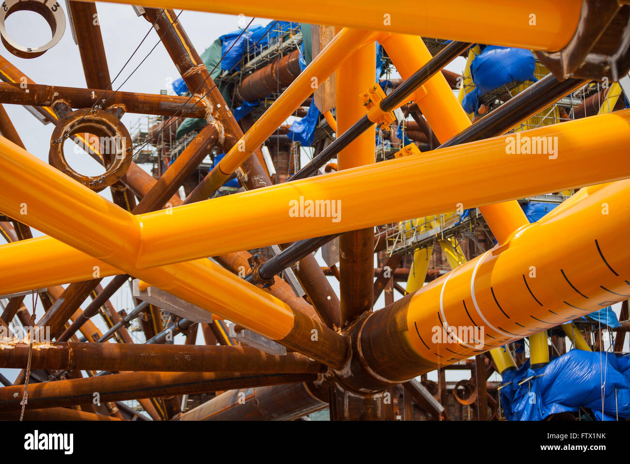 Closeup of oil rig pile structure Stock Photo - Alamy