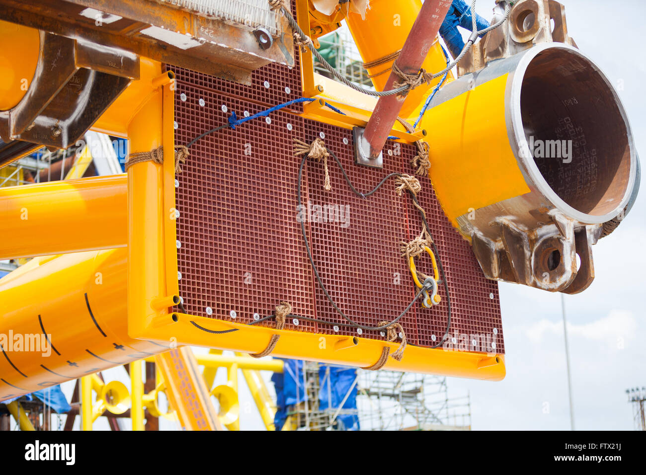 Closeup of oil rig pile structure Stock Photo - Alamy