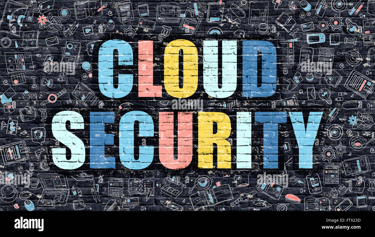 Cloud Security Concept with Doodle Design Icons Stock Photo - Alamy