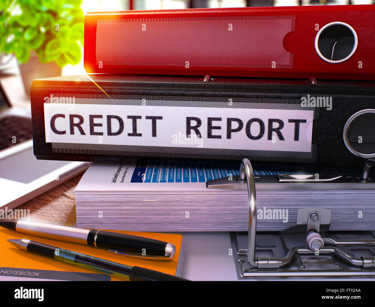 Black Office Folder with Inscription Credit Report Stock Photo - Alamy