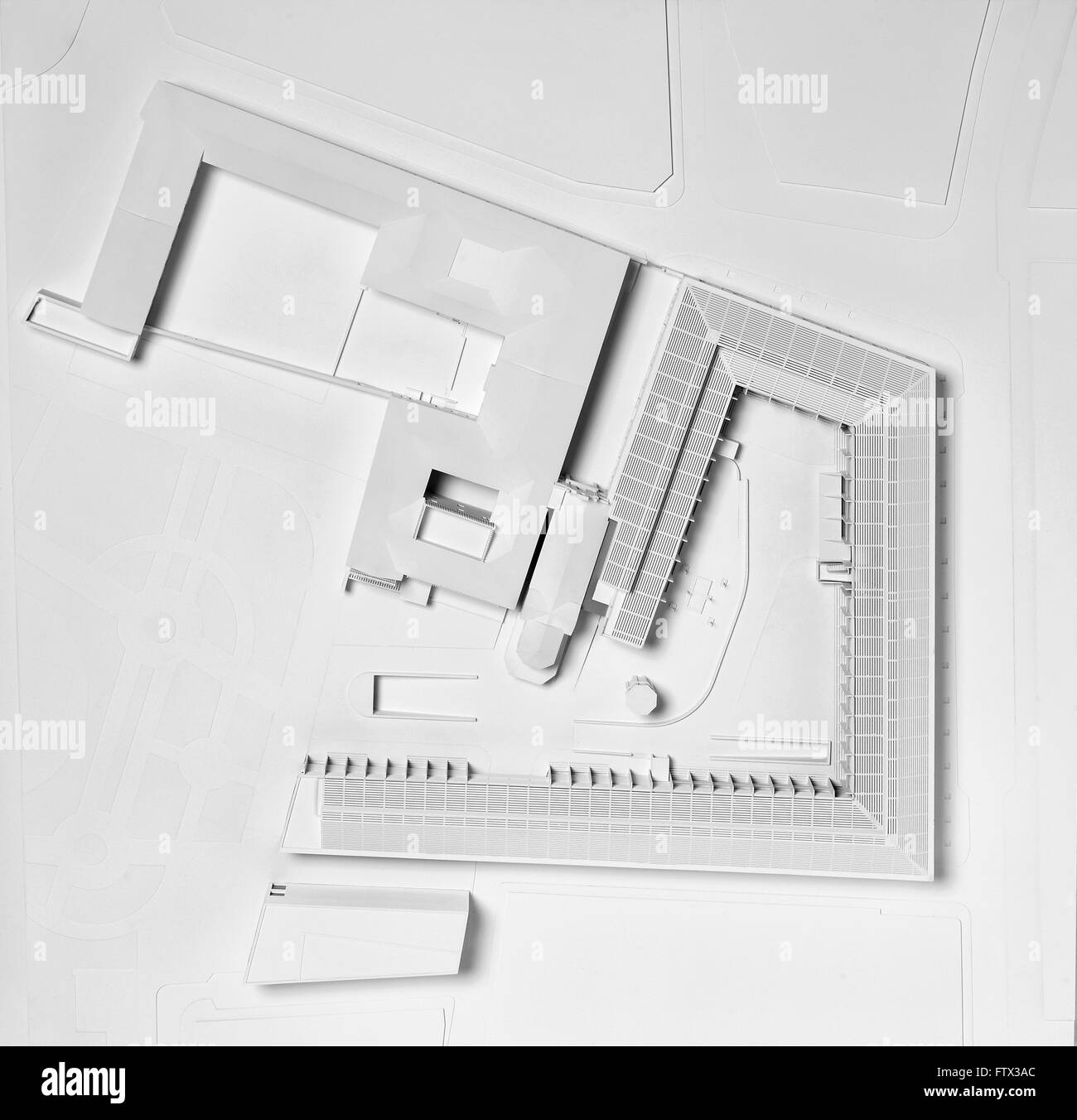 Modern building project mock-up in white tone. Horizontal Stock Photo ...