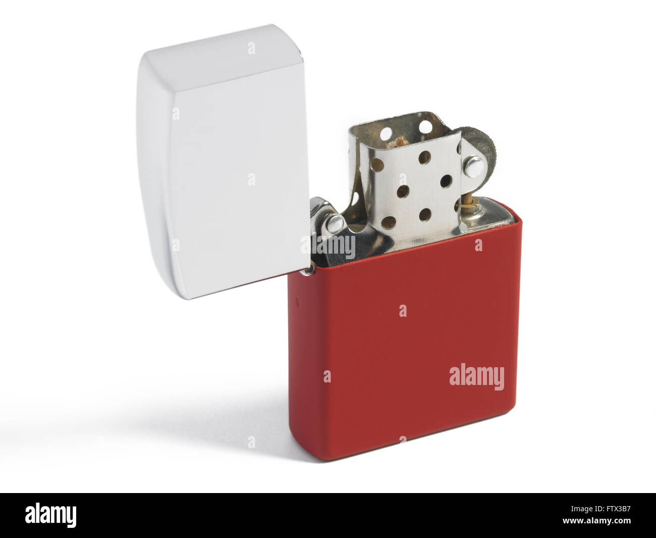 Open cigarette lighter isolated on white. Horizontal Stock Photo - Alamy