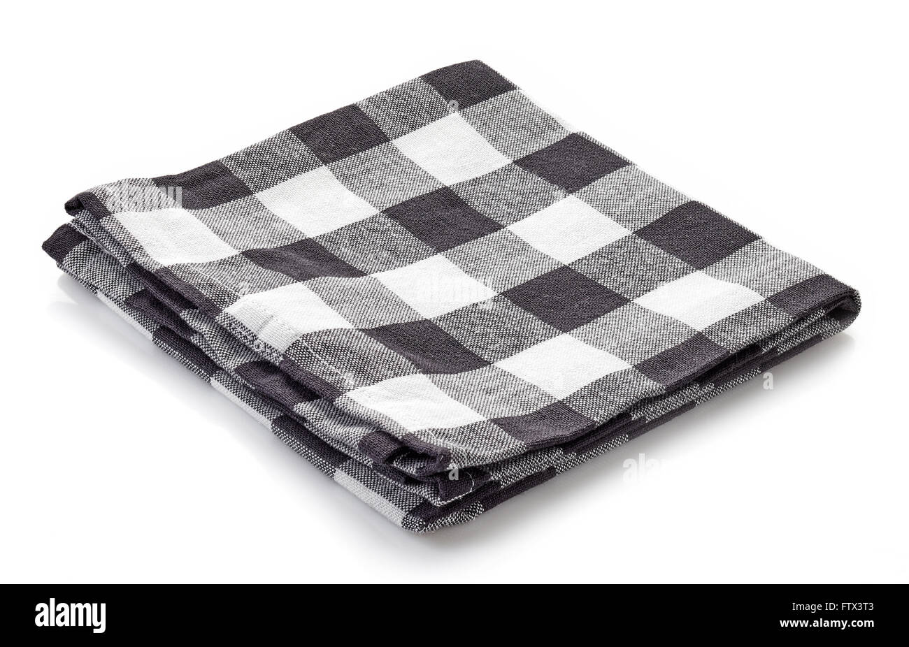 Checkered kitchen towel isolated on white background Stock Photo - Alamy