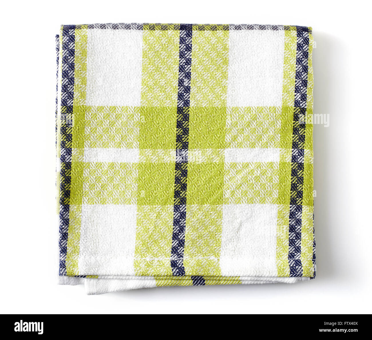 Kitchen towel isolated on white background; top view Stock Photo - Alamy