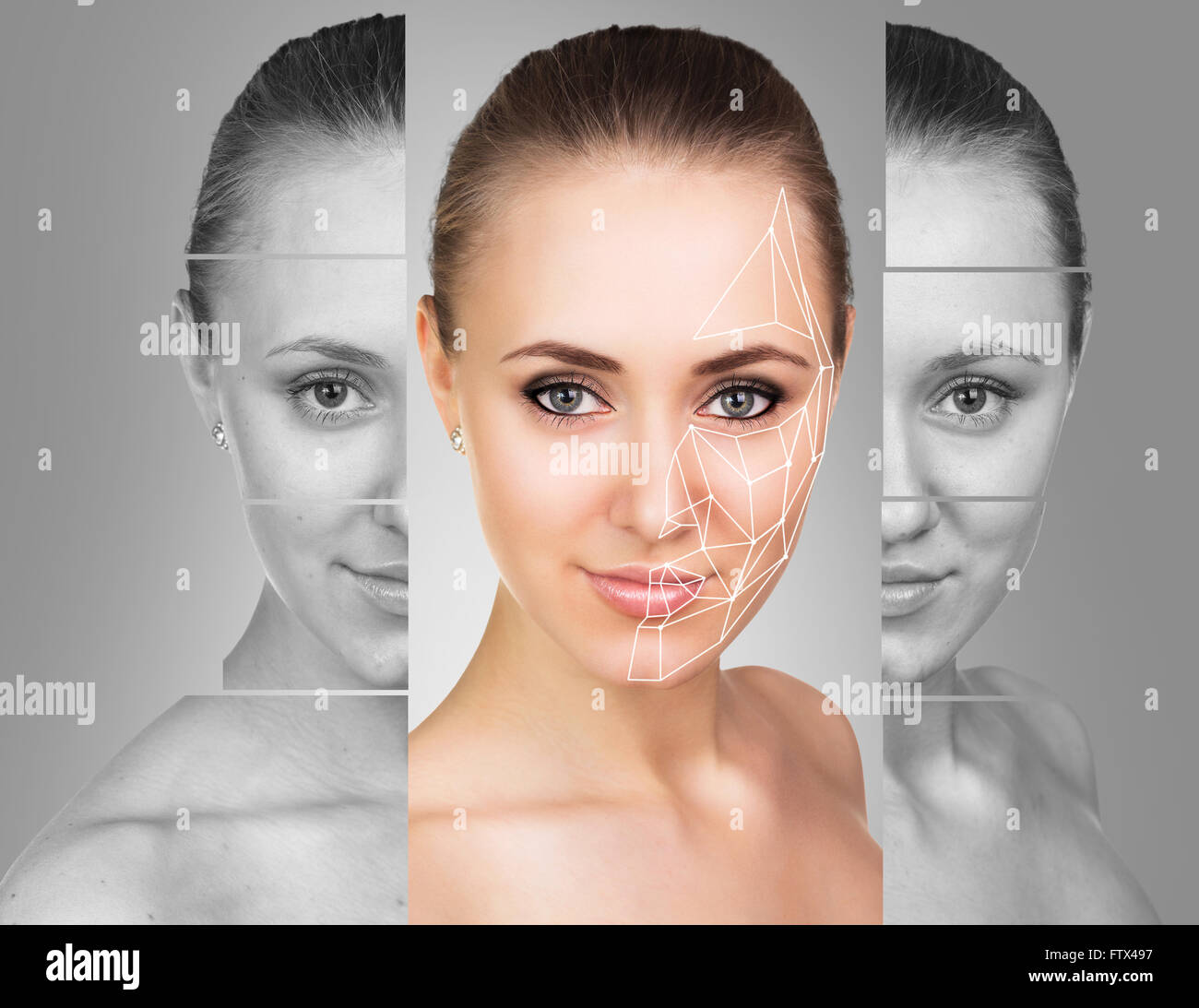 Comparative portrait of female face Stock Photo - Alamy