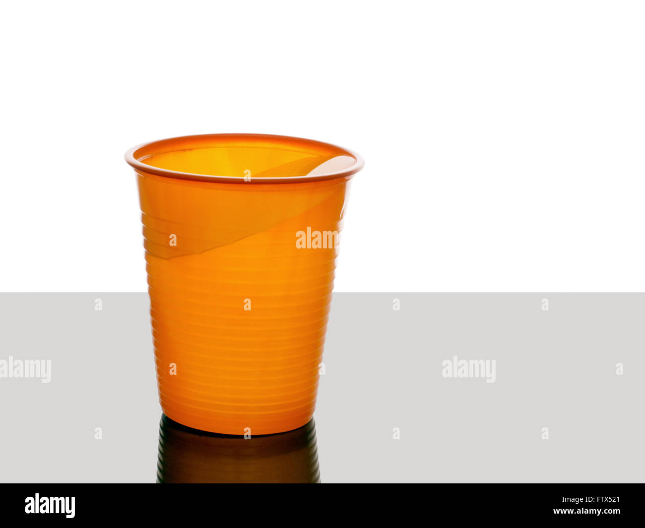 My cup almost runneth over! Plastic cup of water with unusual horizon ...