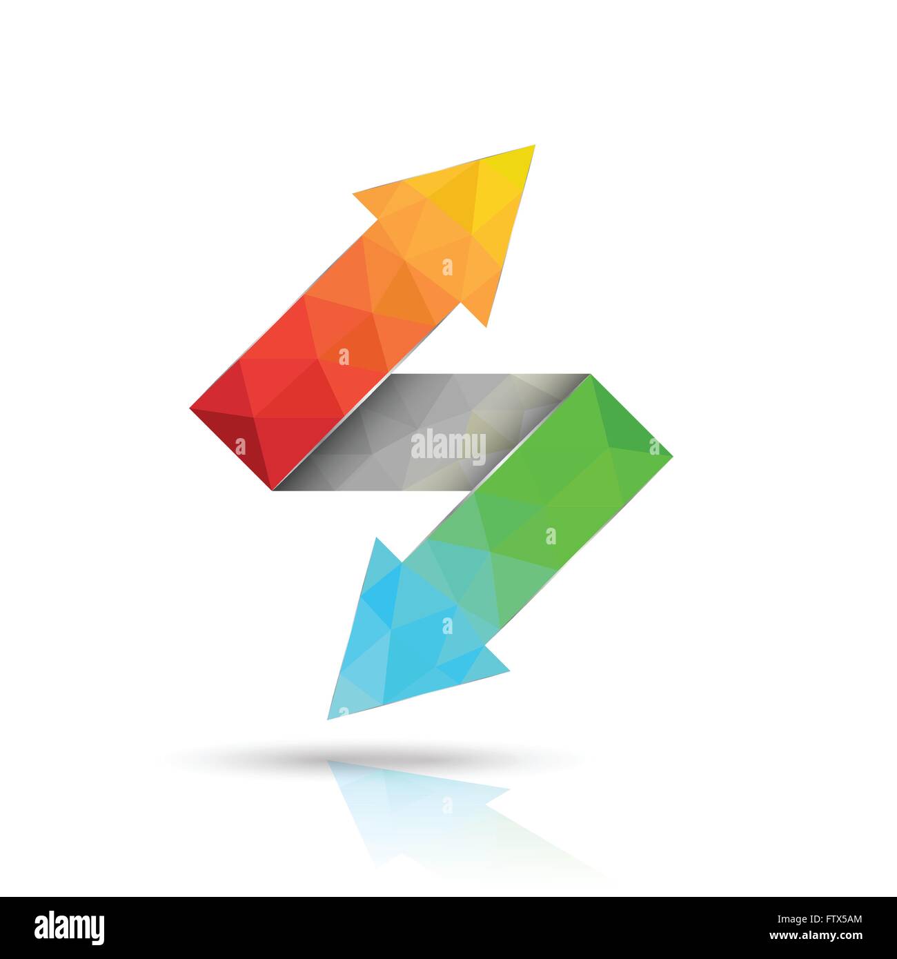 Two Way Arrows Up And Down Directions Consisting Of Triangles Vector Illustration Stock Vector