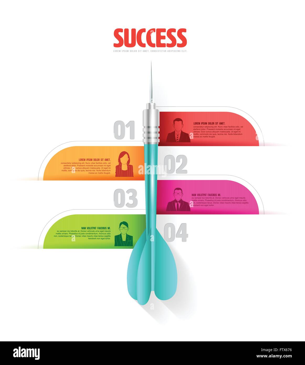 Vector colorful dart arrow like options banner, infographics. Vector ...