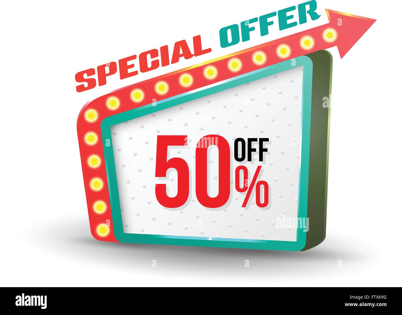 Special offer banner retro style with arrow. Vector illustration. Can ...