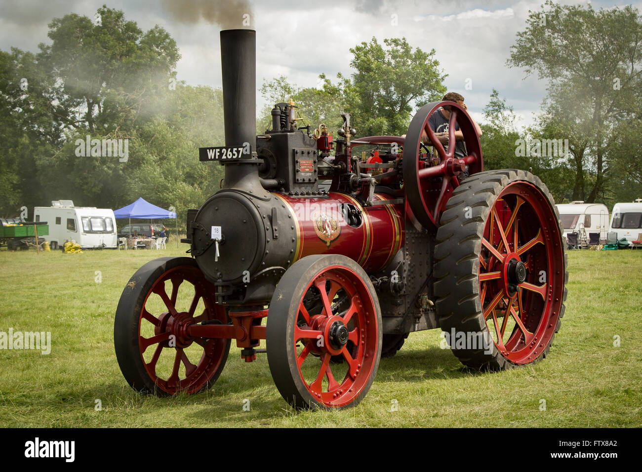 Red steam roller at a rally Stock Photo - Alamy