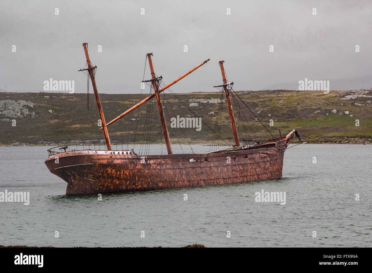 WRECK OF THE LADY ELIZABETH, PORT STANLEY, FALKLAND ISLANDS - CIRCA ...